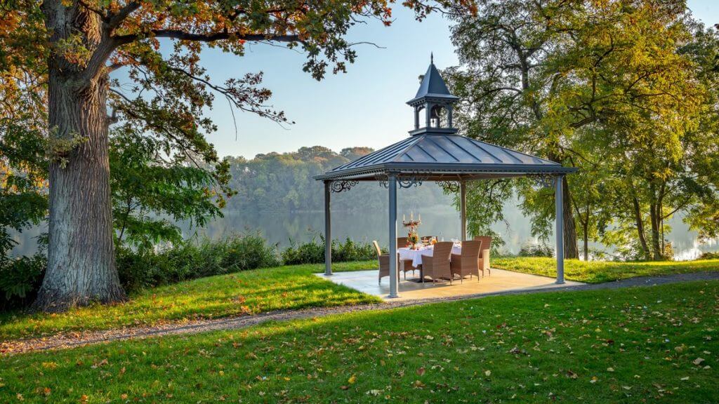 Wunderschone Gartenpavillon Festem Dach Ebenbild